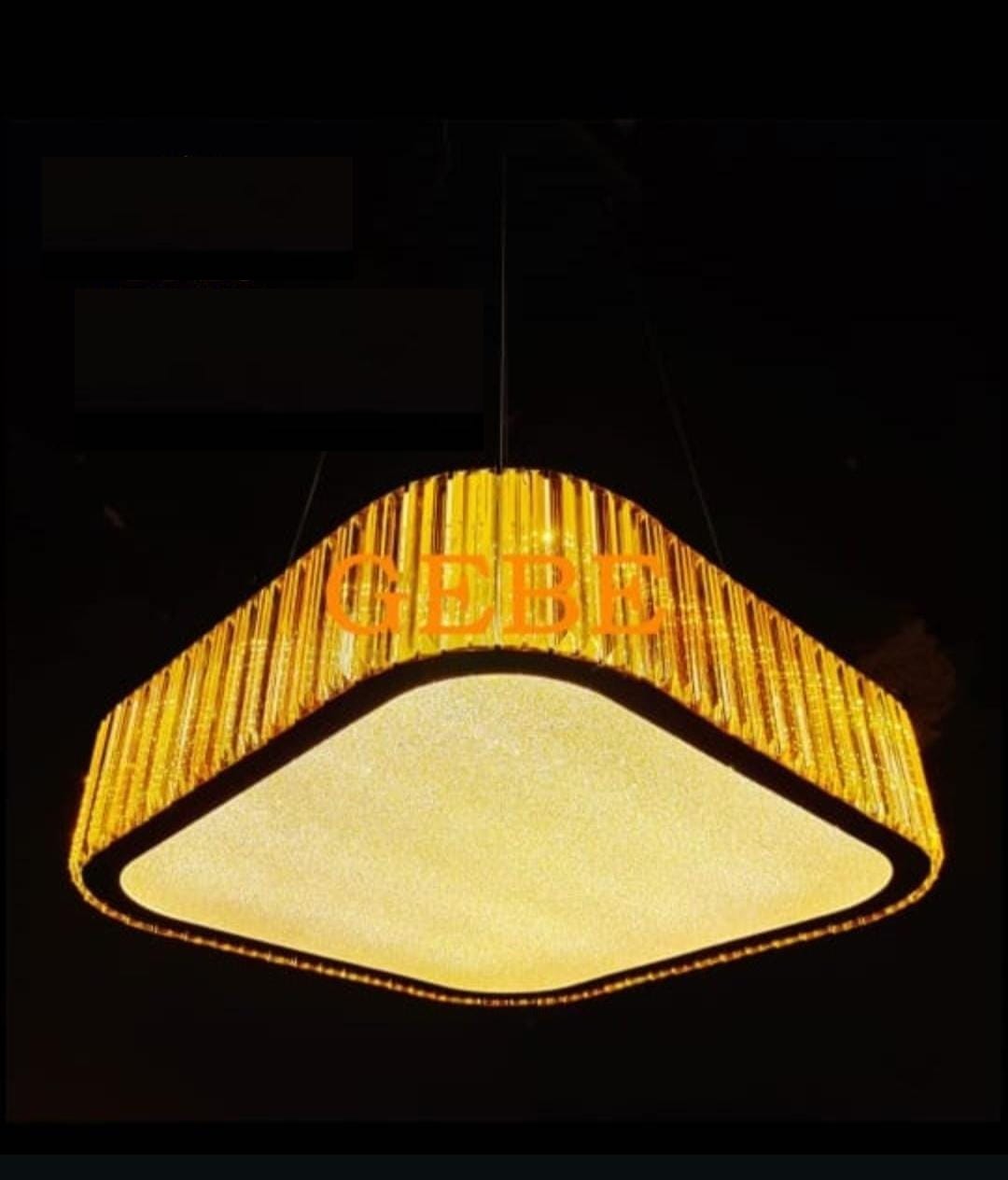 Crystal pendant light with 3in1 led, in round and square 500mm size ...